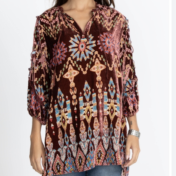 Johnny Was | Tops | Johnny Was Mali Velvet Burnout Tunic Top Blouse ...